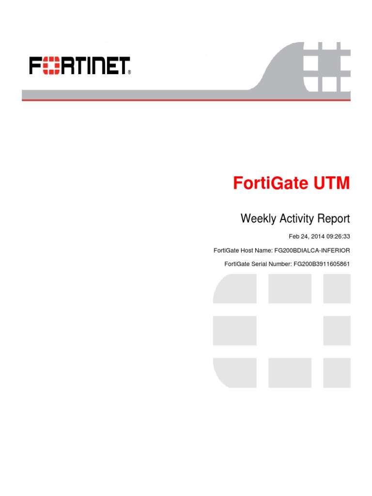 Fortigate Utm: Weekly Activity Report | PDF | Email | Computer Virus