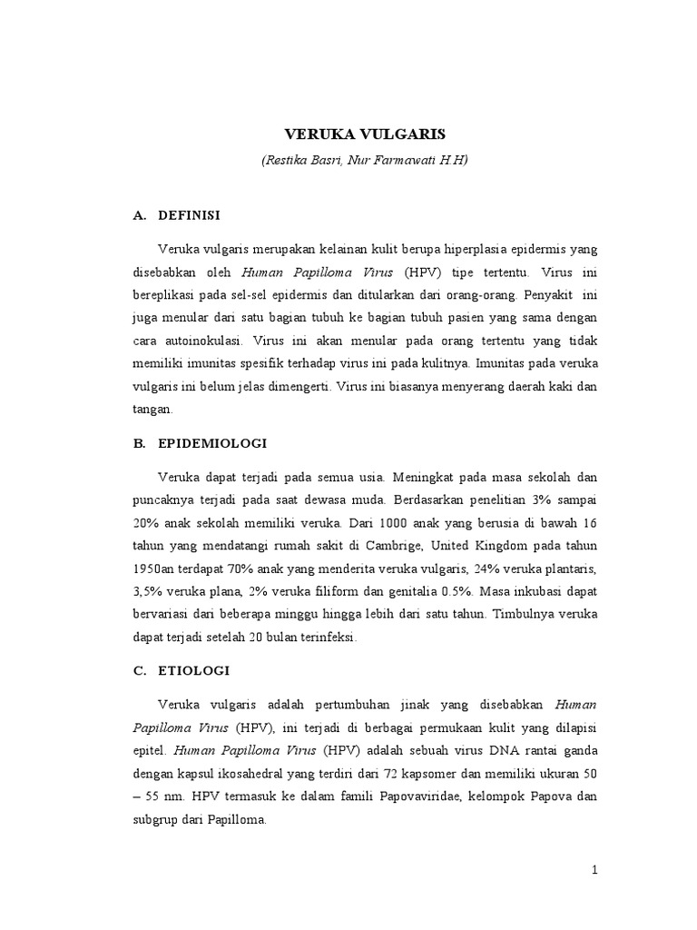 Veruka Vulgaris | PDF | Kajian Bahasa Asing | Kesehatan Holistik