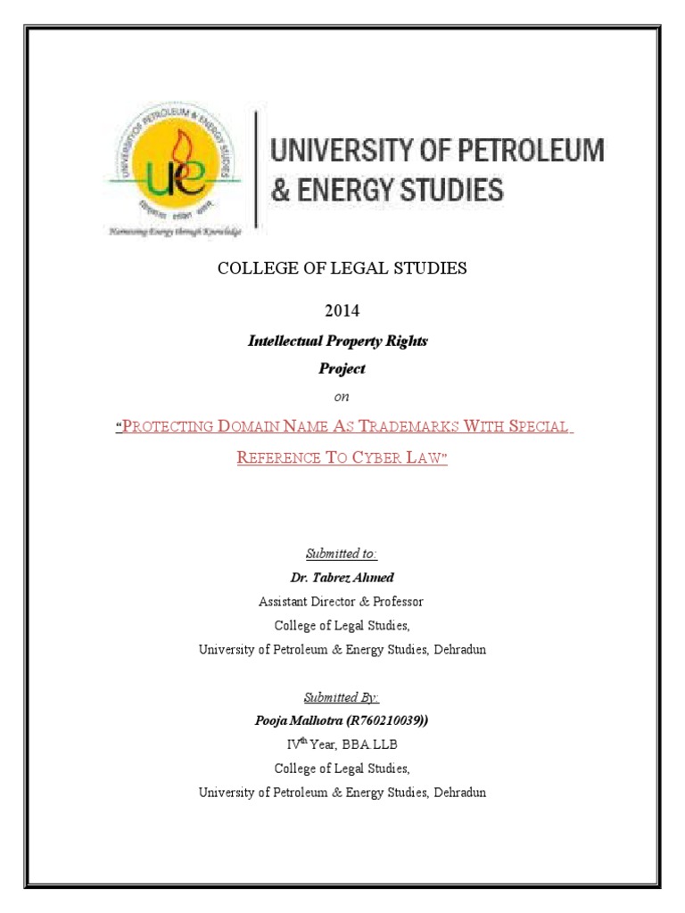 Ipr Project | PDF | Trademark | Civil Law (Common Law)