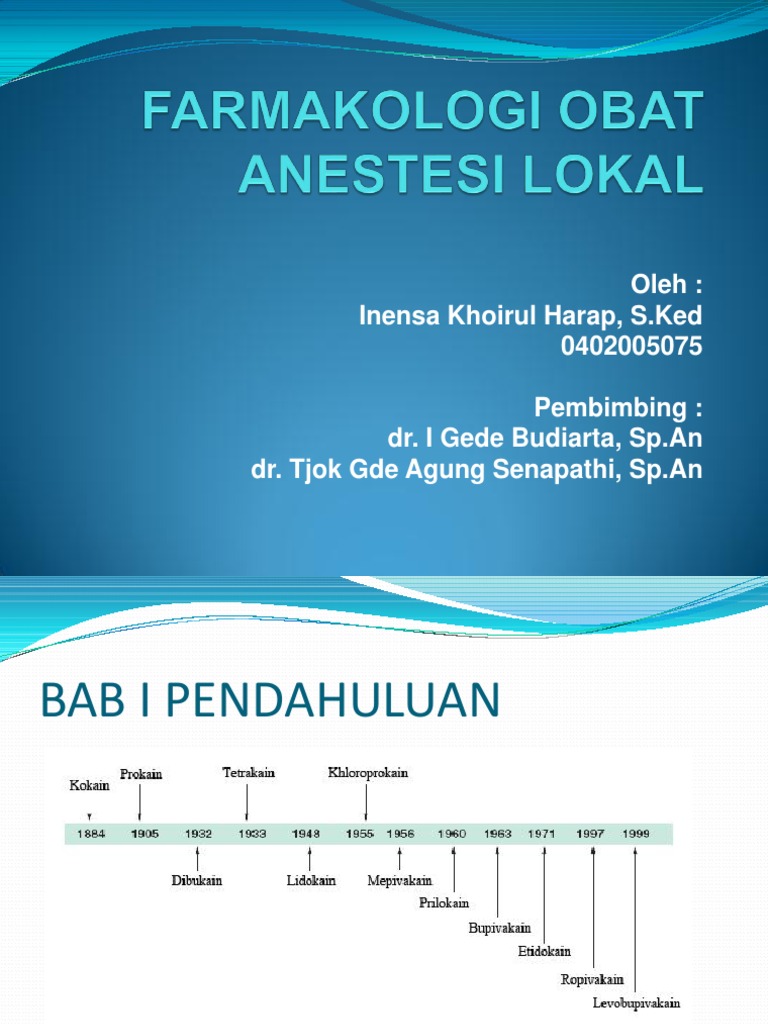 Farmakologi Obat Anestesi Lokal | PDF