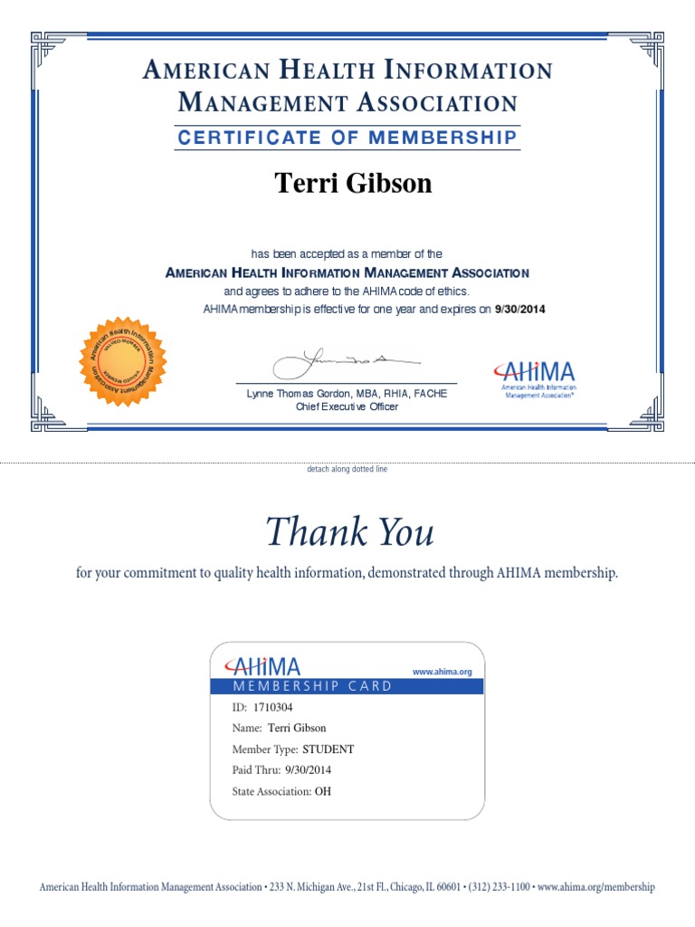 Ahima Membership | PDF