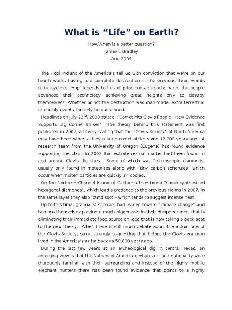 8-14-09 What Is "Life" On Earth | PDF | Atlantis | Nature