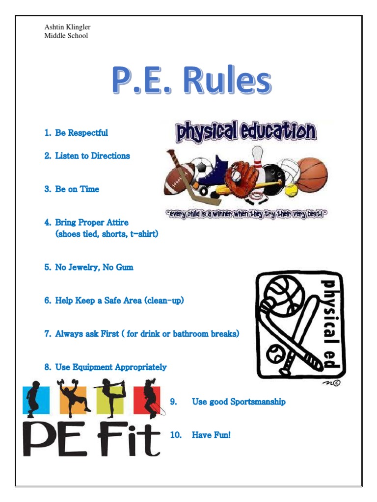 Essential P.E. Rules for Middle School | PDF