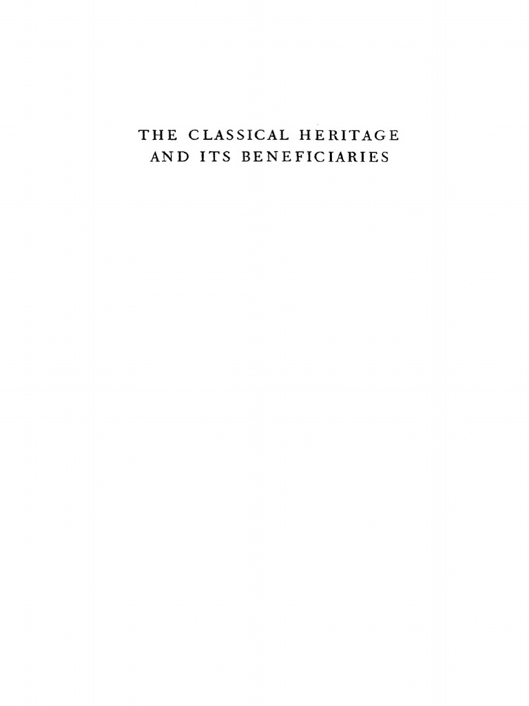 R. R. Bolgar The Classical Heritage and Its Beneficiaries 1974 | PDF ...