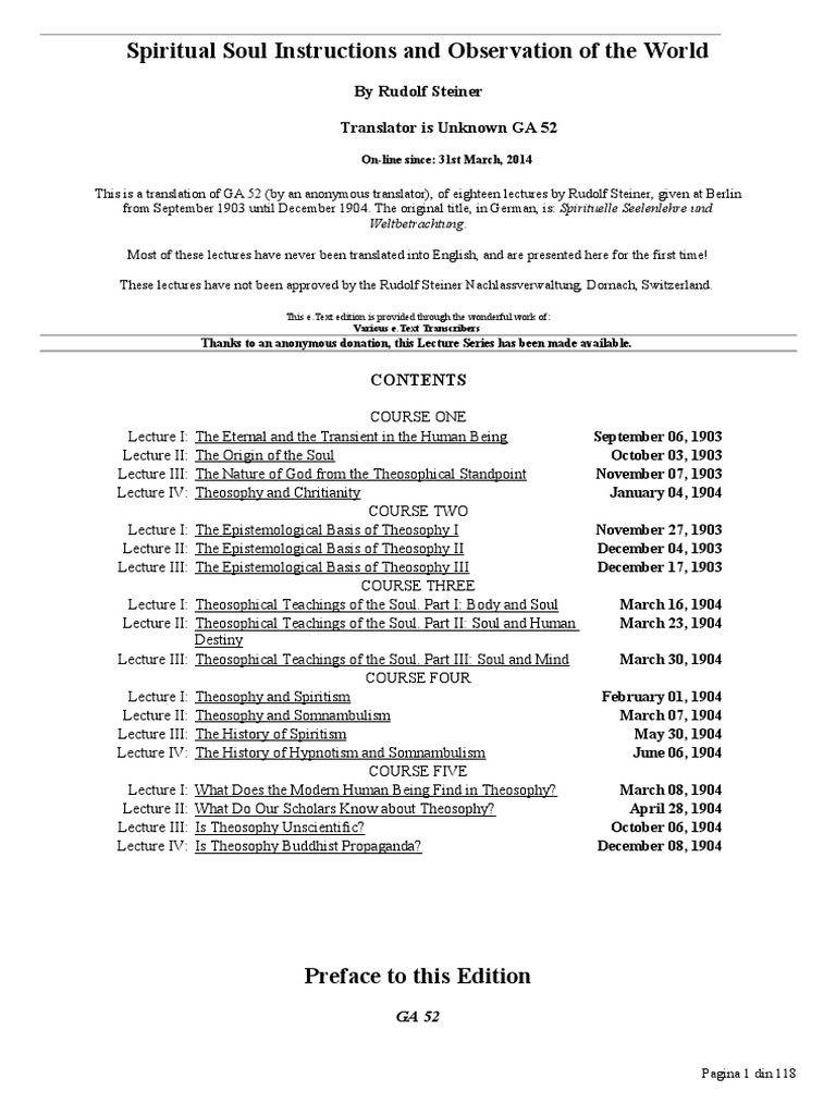 Spiritual Soul Instructions and Observation of The World | PDF | Soul ...