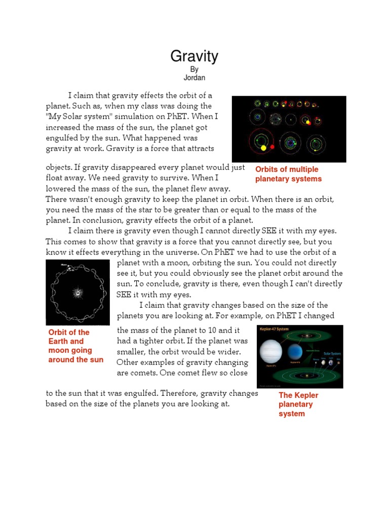 Gravity's Impact on Planetary Orbits | PDF