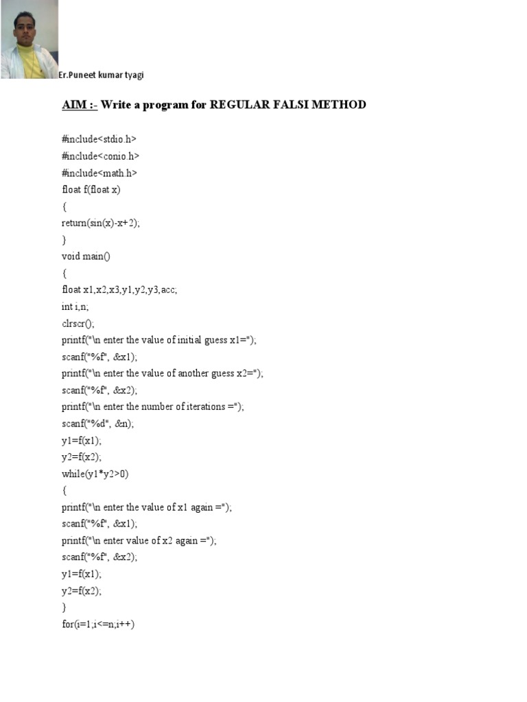 Regular Falsi | PDF