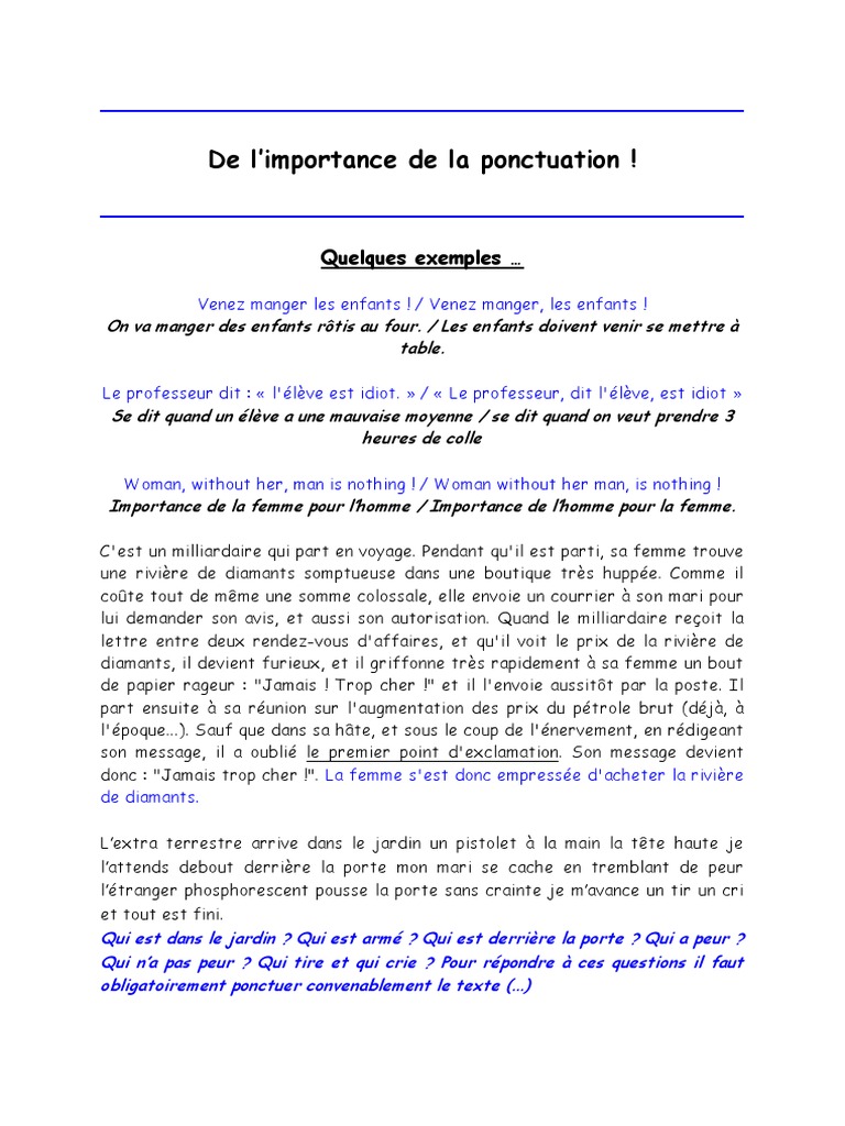 Importance de la Ponctuation en Écriture | PDF | Phrase | Ponctuation
