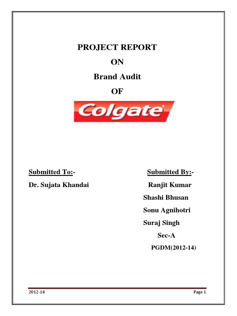 Colgate Final Project | PDF | Brand | Marketing