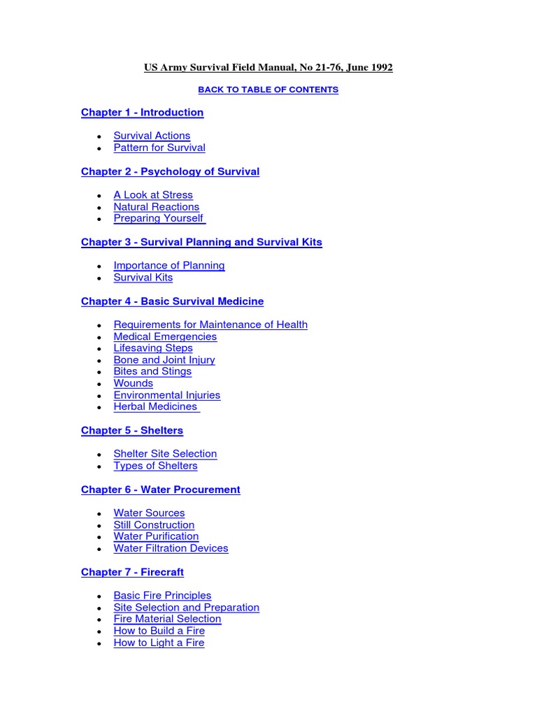 US Army Survival Field Manual | PDF | Business