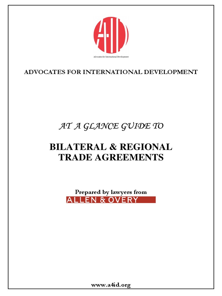 Bilateral and Regional Trade Agreements | PDF | Trade Agreements ...