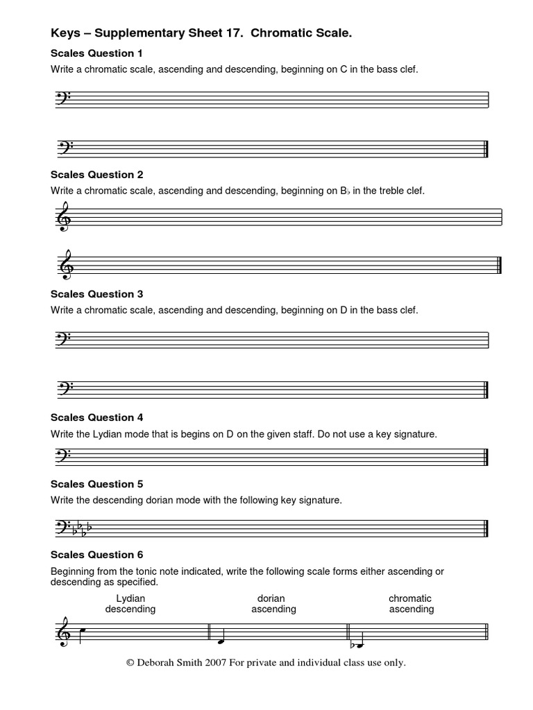 Worksheet 6 | PDF | Scale (Music) | Chord (Music)