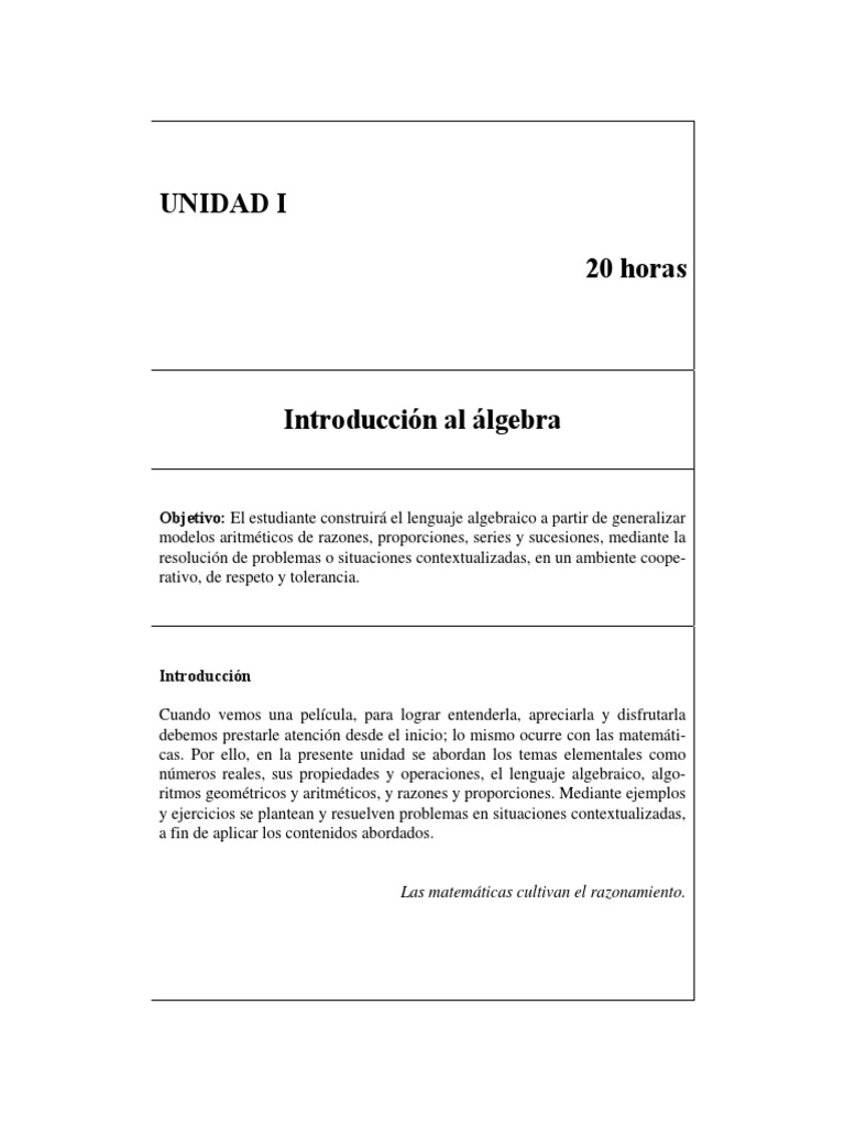 Unidad 1 Introduccion Al Algebra | PDF | Conjunto (Matemáticas ...