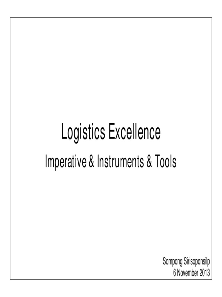 Logistics Excellence | PDF | Supply Chain | Logistics