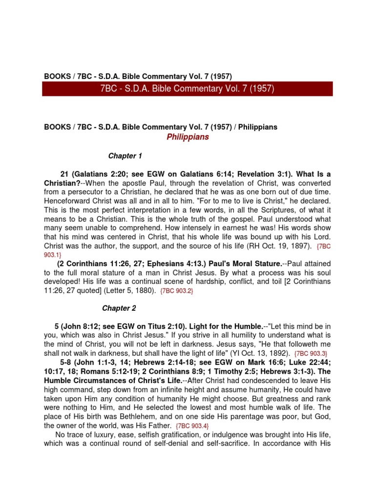 SDA Bible Commentary Vol 7 | PDF | Sanctification | Epistle To The ...