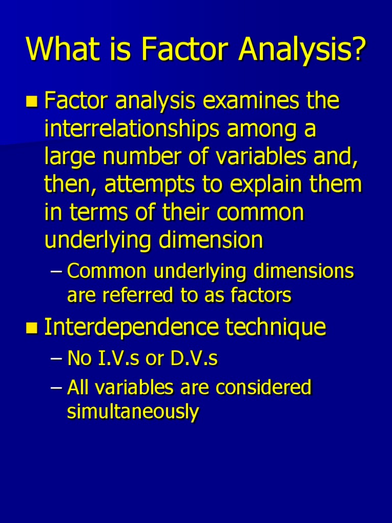 Class 10 Factor Analysis I Pdf Factor Analysis Principal Component Analysis