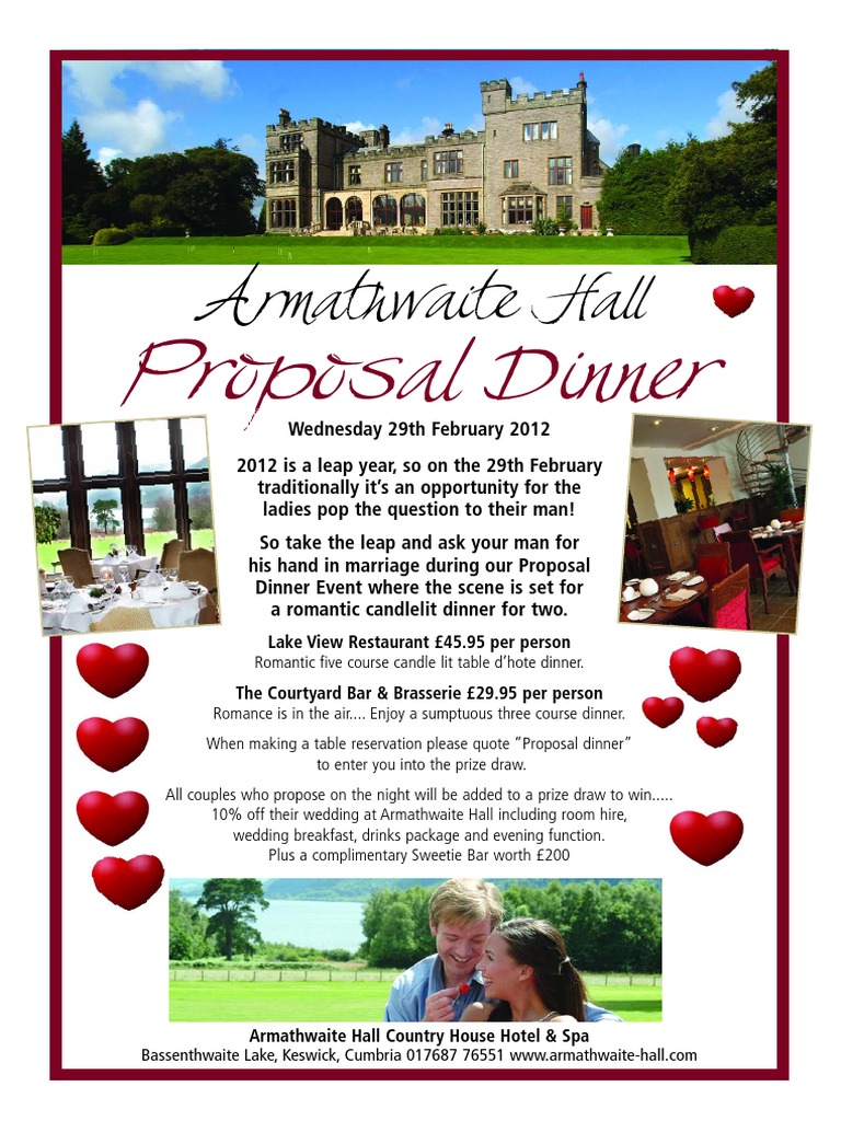 Romantic Proposal Dinner Event 2012 | PDF