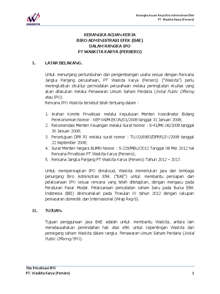 Contoh Persiapan IPO | PDF