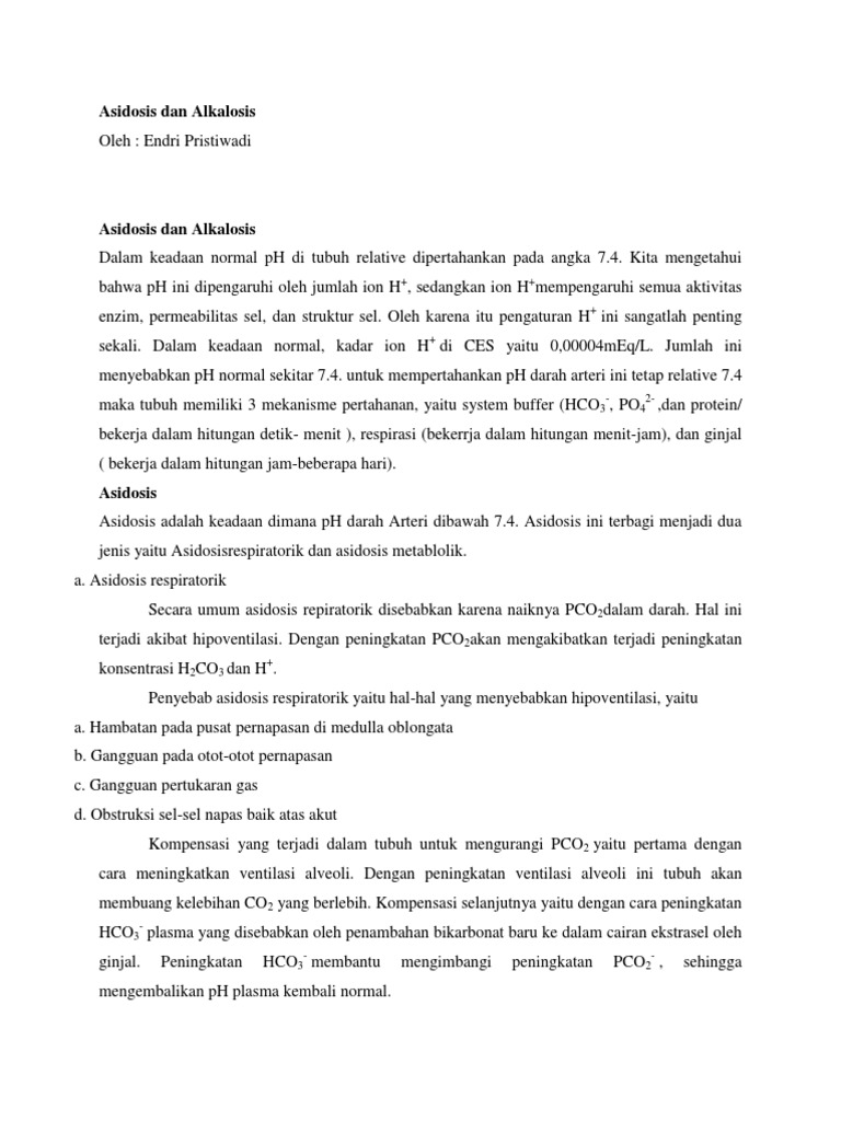 Asidosis Dan Alkalosis | PDF