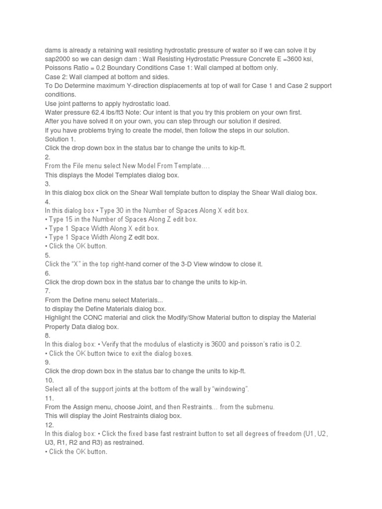 Hydrostatic Pressure Analysis for Dams | PDF | Dialog Box | Dam