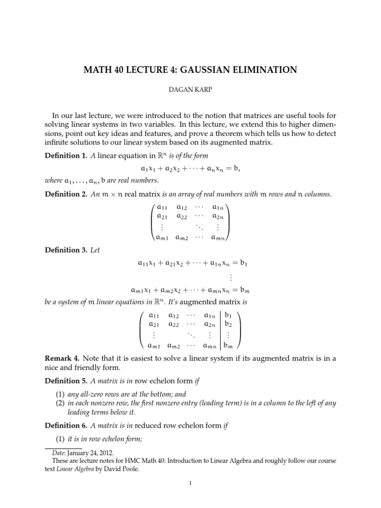 m40 s12 Lecture4 | PDF | System Of Linear Equations | Matrix (Mathematics)