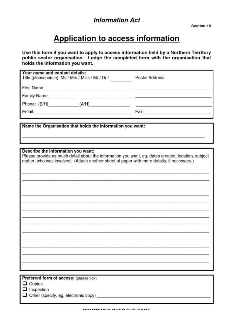 FOI Access Form | PDF | Identity Document | Personally Identifiable ...