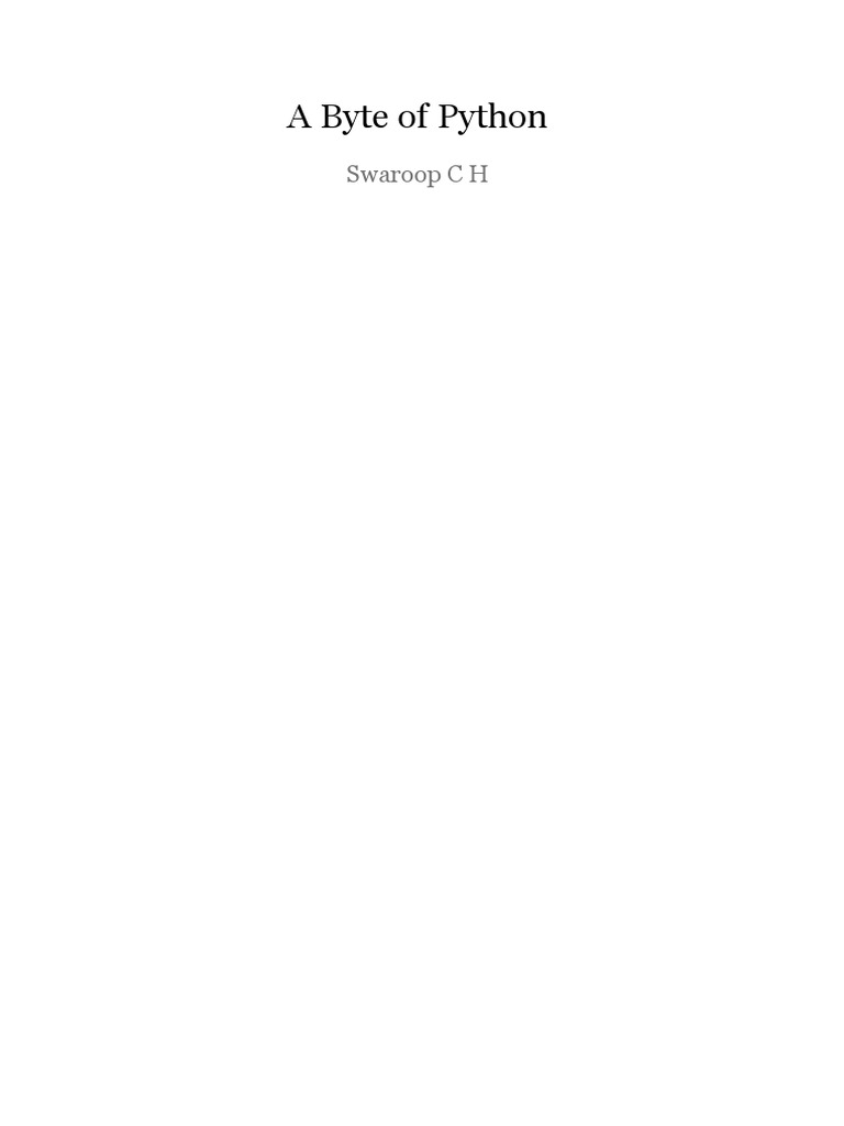 Byte of Python | PDF