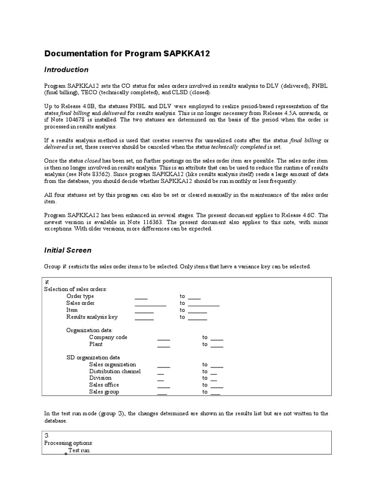Documentation For Program SAPKKA12 | PDF | Business