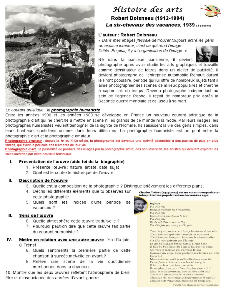 Fiche Hda Doisneau | PDF | Humanisme | Arts (Général)