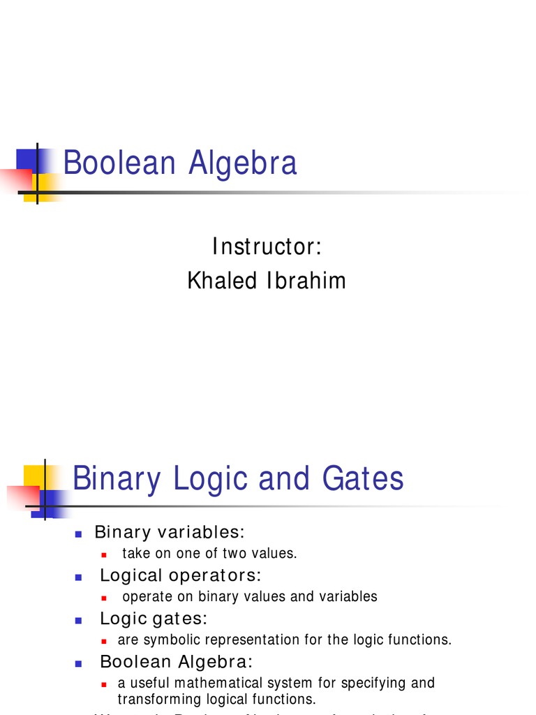 Introduction to Boolean Algebra | PDF