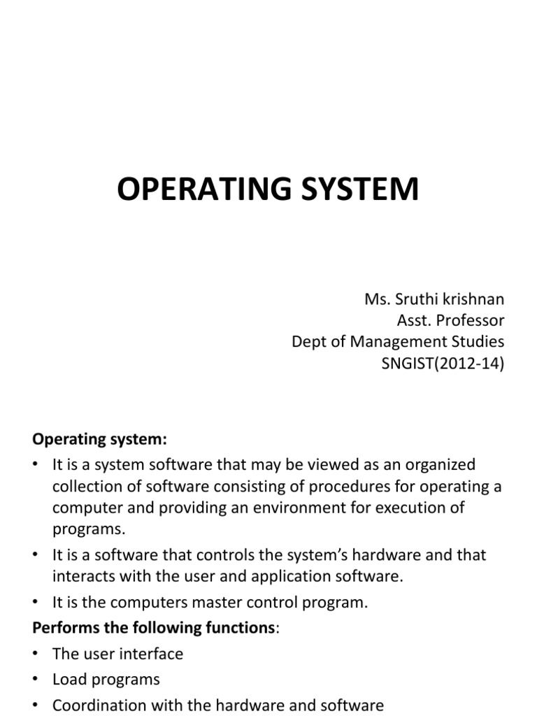 Operating System | PDF | Operating System | Computer Program