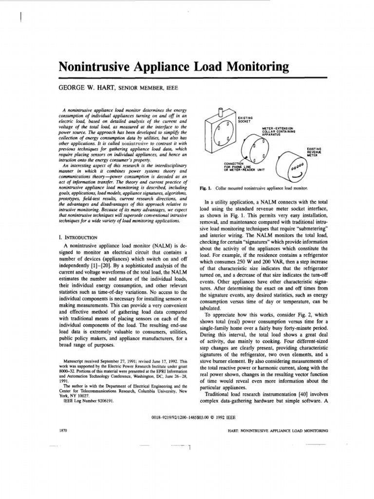 1992 Nonintrusive Appliance Load Monitoring | PDF | Surveillance | Exponentiation