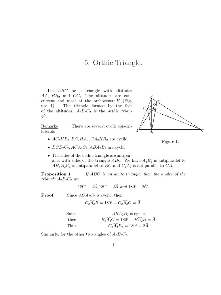 5.orthic Triangle | PDF | Triangle | Trigonometric Functions