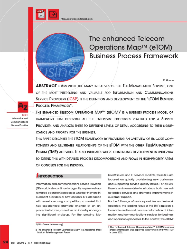 eTOM - Enhanced Telecom Operations Map | PDF | Business Process ...