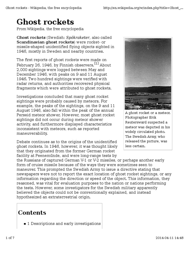 Swedish Ghost Rockets | PDF | Armed Conflict | Science