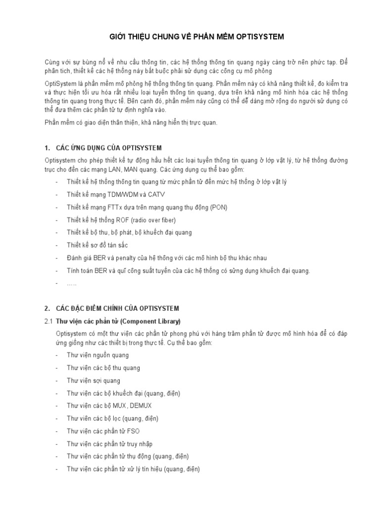 Thuc Hanh Chuyen Sau Su Dung Optisystem | PDF