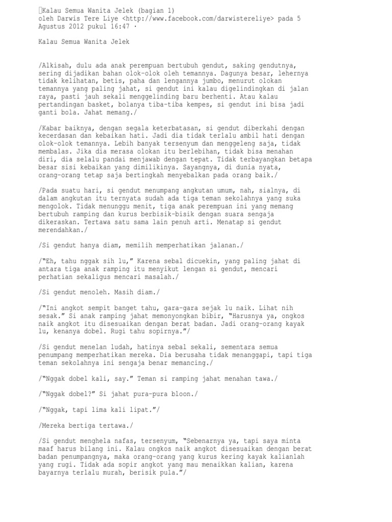 Kalau Semua Wanita Jelek | PDF