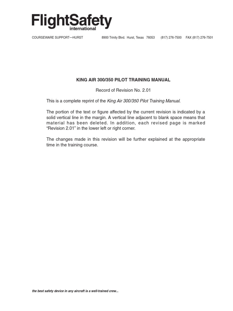 BE350 Pilot Training Manual (FS) | PDF | Flight Control Surfaces ...