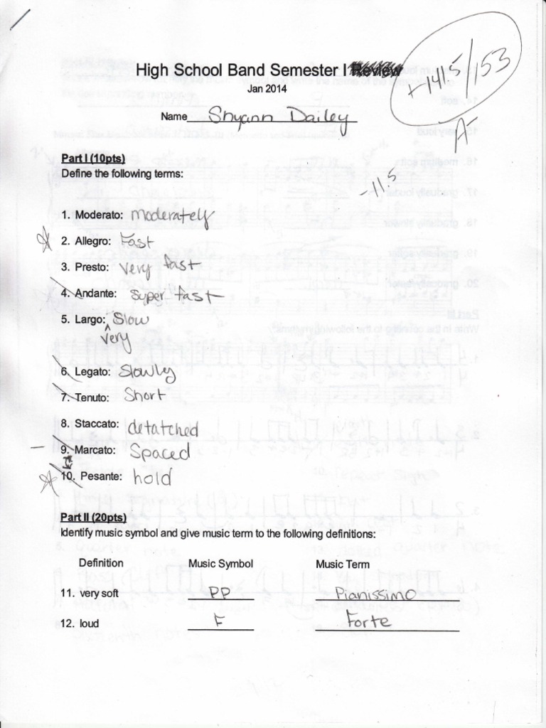 High School Band Music Terms Guide | PDF | Language Arts & Discipline ...