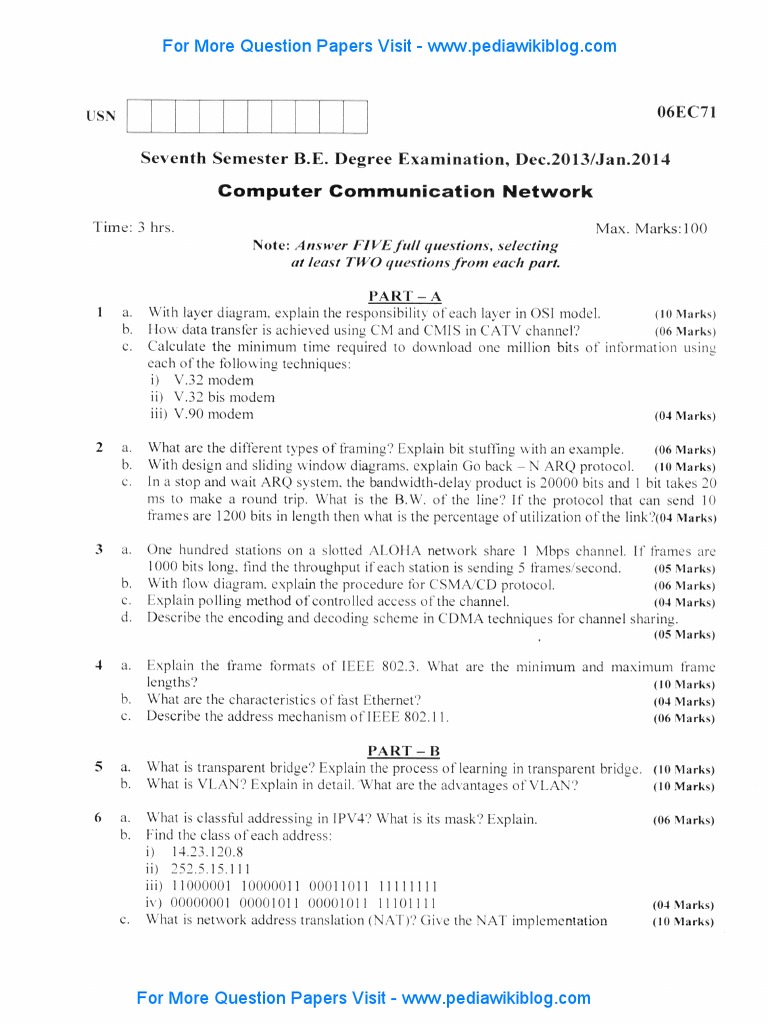 Computer Communication Network Jan 2014 Pdf Modem Communications