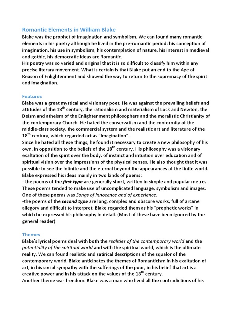 Blake | PDF | William Blake | Romanticism