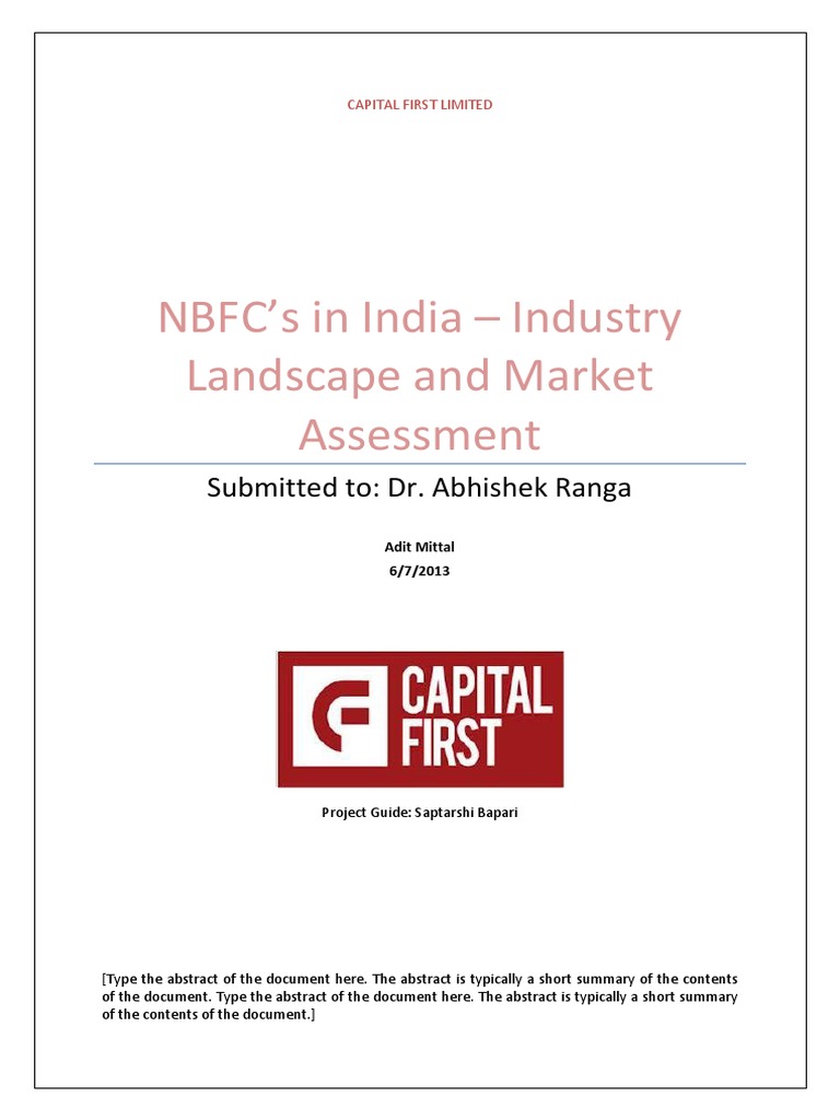 Capital First LTD - SIP Report | PDF | Non Bank Financial Institution ...