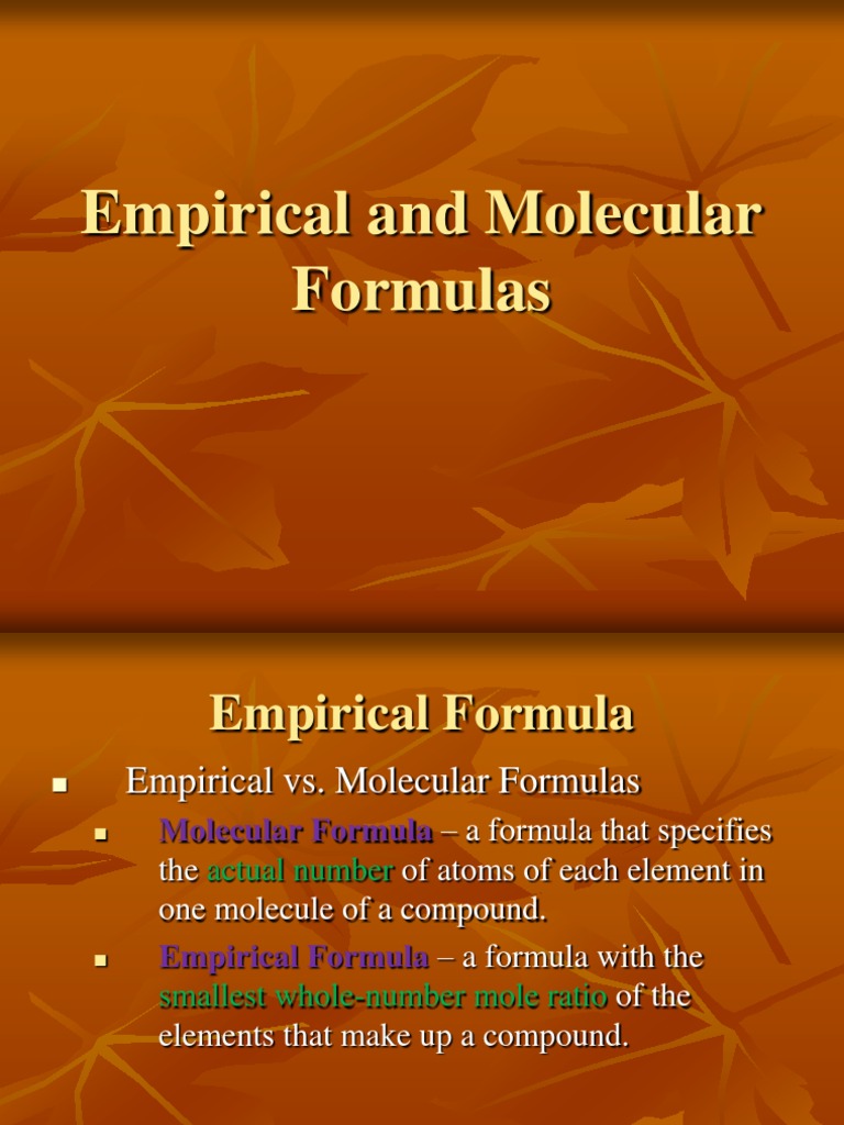 Determining Empirical and Molecular Formulas: A Step-by-Step Guide ...