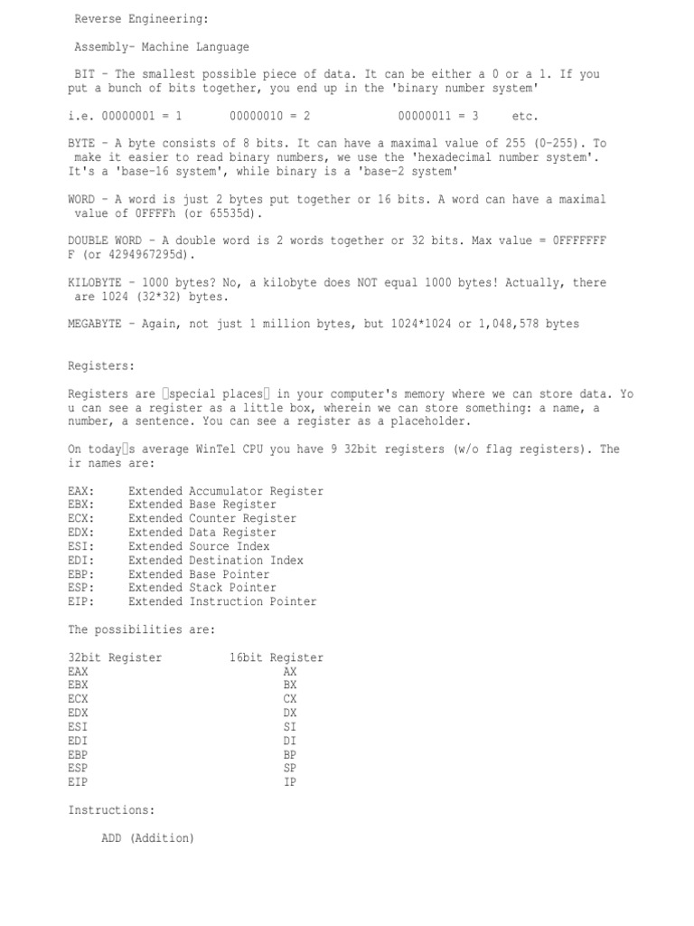 Reverse Engineering Tut | PDF | Digital Electronics | Computer Architecture
