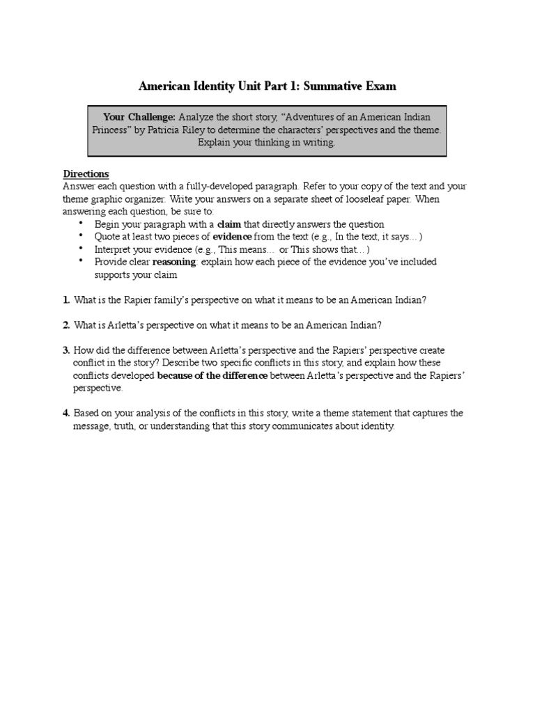 American Identity Exam: Perspectives & Themes | PDF