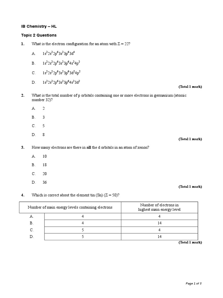 Chemistry 2HQ | PDF | Electron Configuration | Ionization
