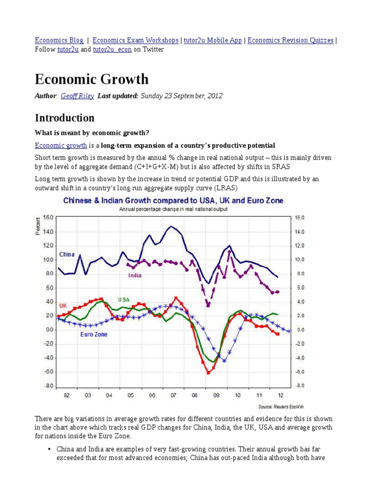 Economic Growth Notes Tutor2u | PDF | Economic Growth | Income