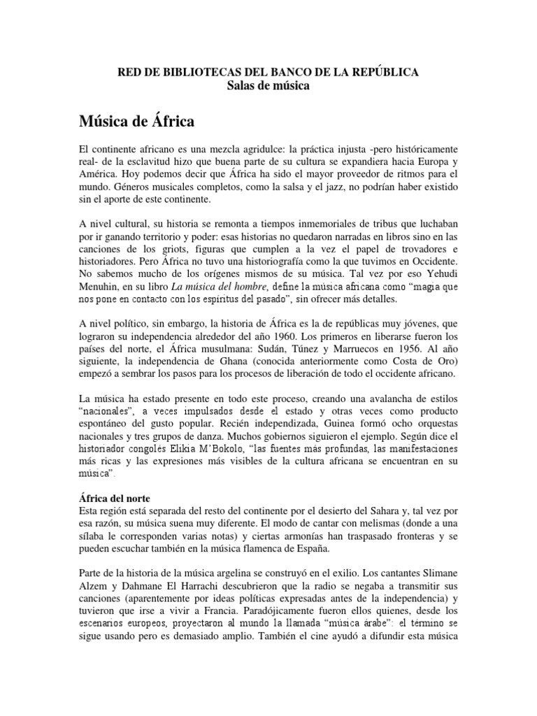 Musica de Africa | PDF | África | Blues
