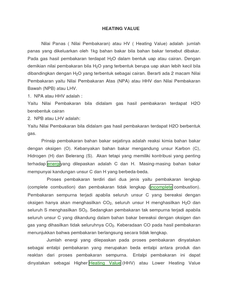 Heating Value | PDF