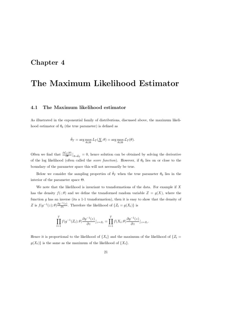 Maximum Likelihood Estimation Pdf Estimator Normal Distribution